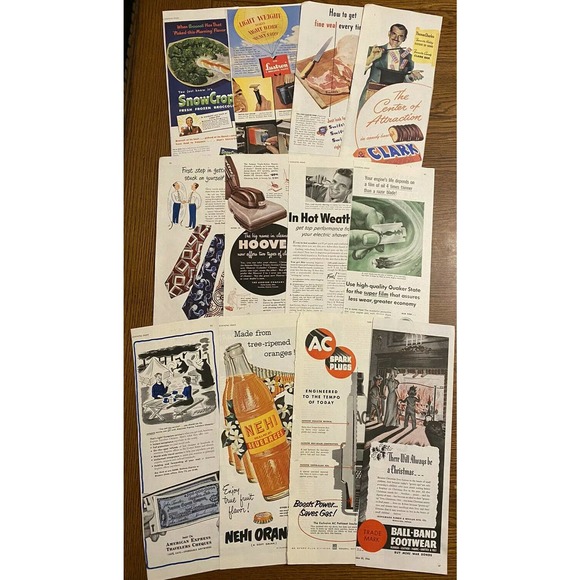 Art | Lot Of 12 194s60s Vintage Magazine Ads Orange Nehi Hoover Clark ...